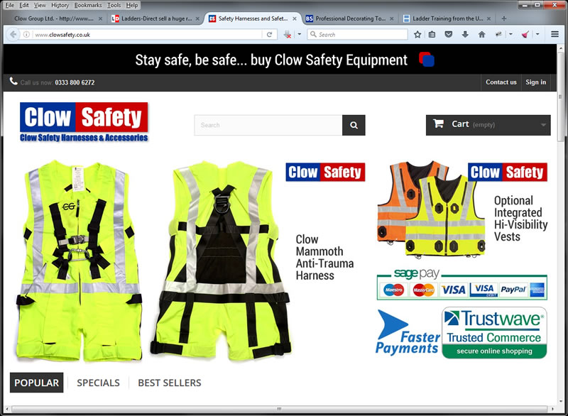 Clow Safety Harnesses and Equipment - PPE for Working At Height